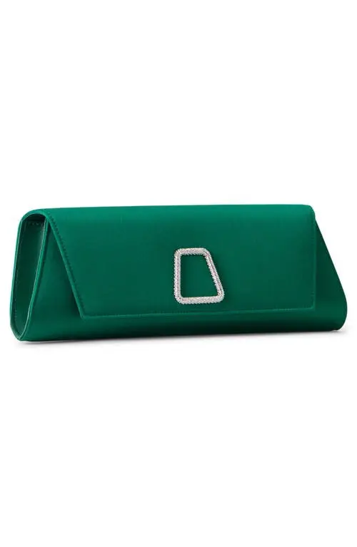 Akris Small Anouk East/west Silk Satin Clutch - Emerald