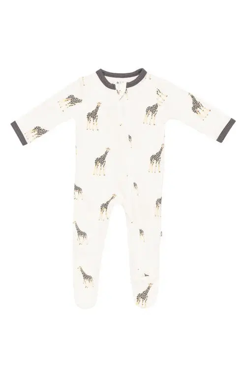 KYTE BABY Print Zip-up Footie - Giraffe