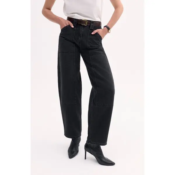 Co Denim Patch Pocket Pants - Black