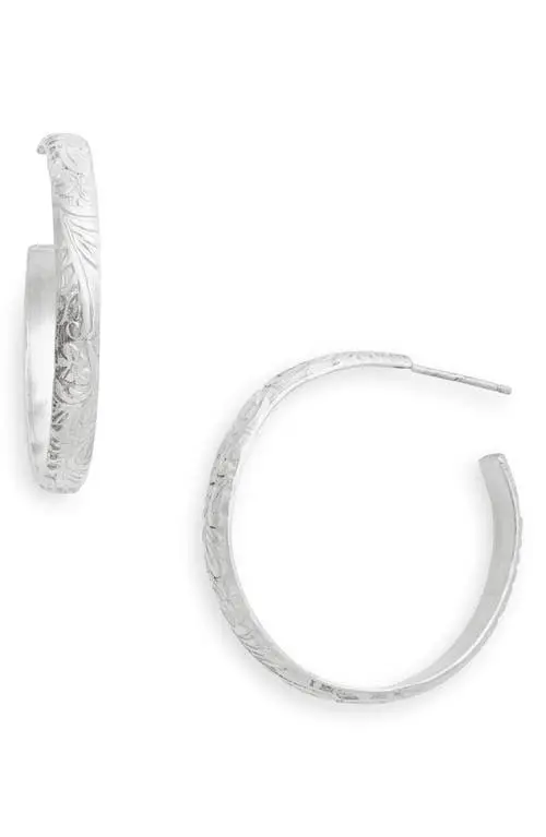 NASHELLE Flora Hoop Earrings - Sterling Silver