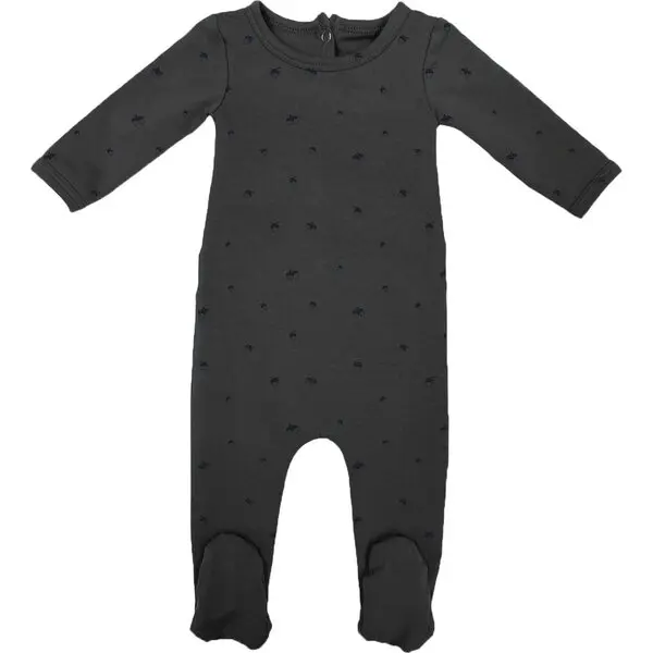 MANIÈRE Acorn Print Footie - Charcoal