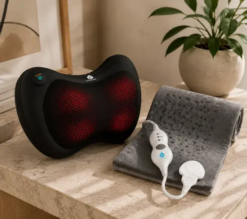PURSONIC Shiatsu Massager & Heating Pad Therapy Set