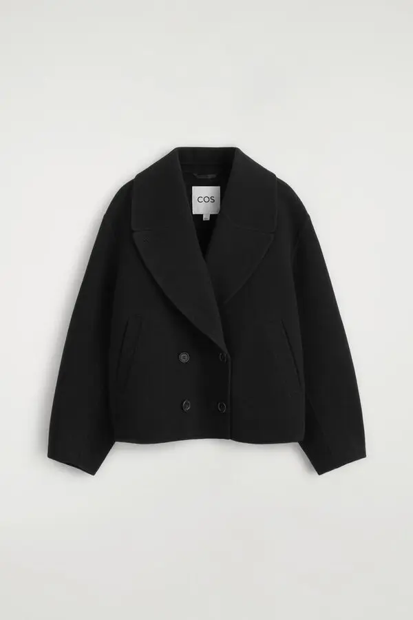 Cos Oversized Double-faced Wool Jacket - Black