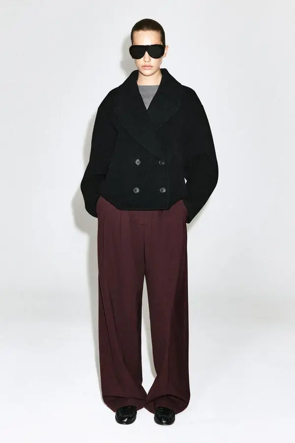 Cos Oversized Double-faced Wool Jacket - Black