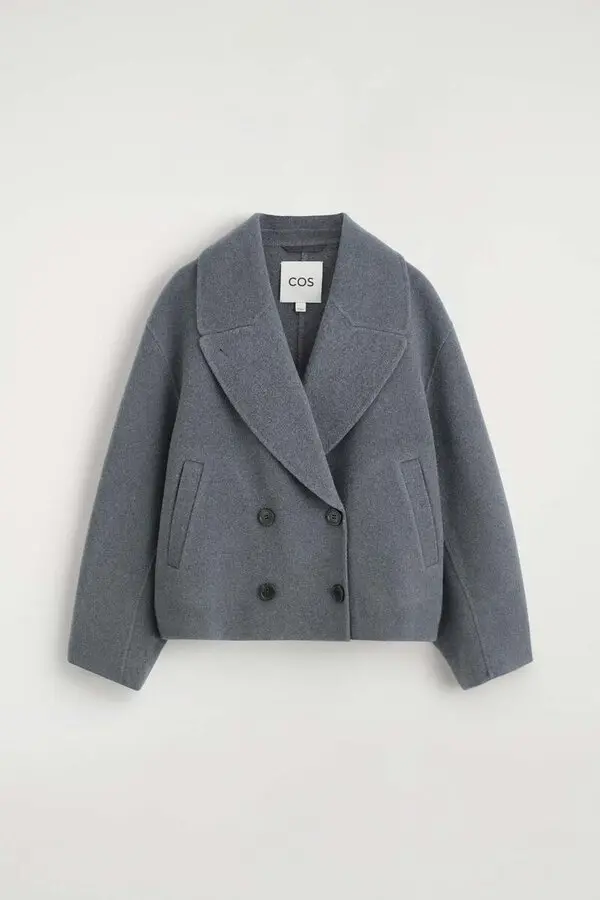 Cos Oversized Double-faced Wool Jacket - Gray