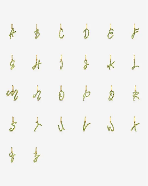 Ring Concierge Gemstone Script Initial Pendant - One-color