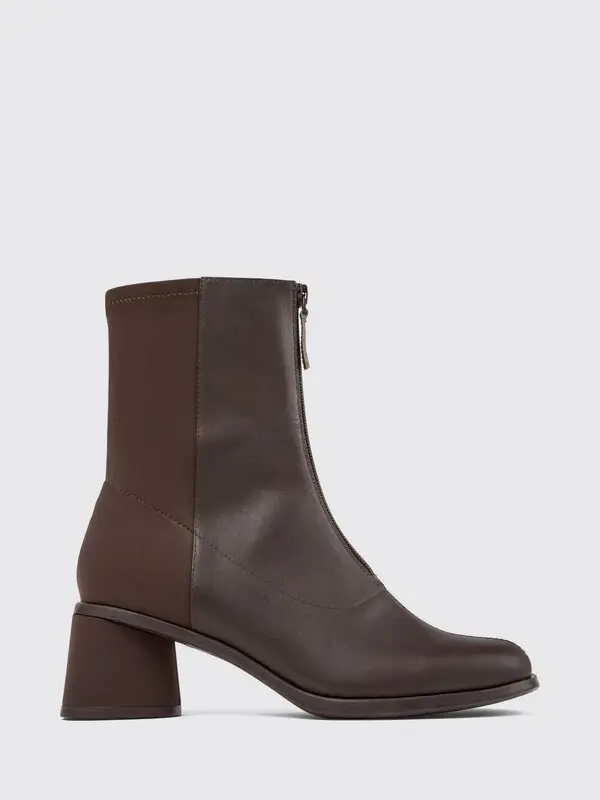 Camper Kiara Smooth Leather Ankle Boots With A Mid Heel And Side Zip