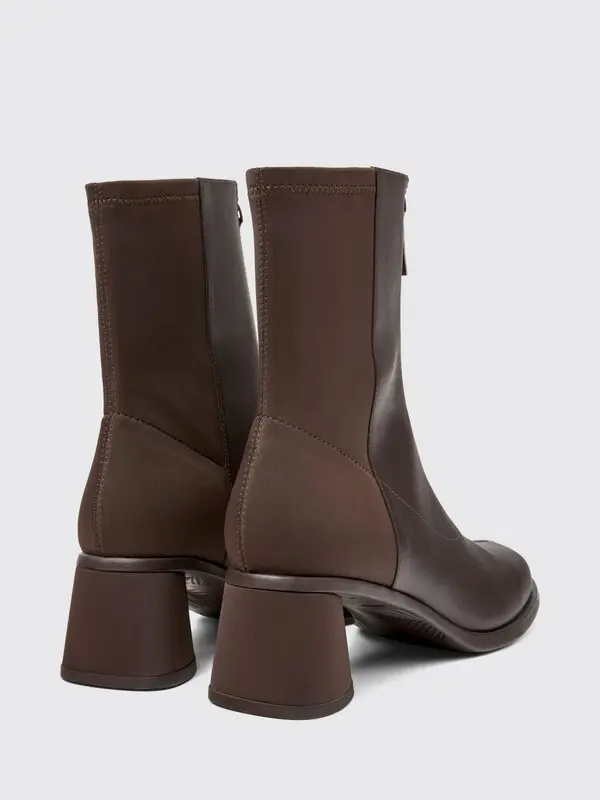 Camper Kiara Smooth Leather Ankle Boots With A Mid Heel And Side Zip