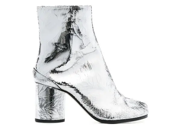 MAISON MARGIELA Tabi Ankle Heel Boots - Silver