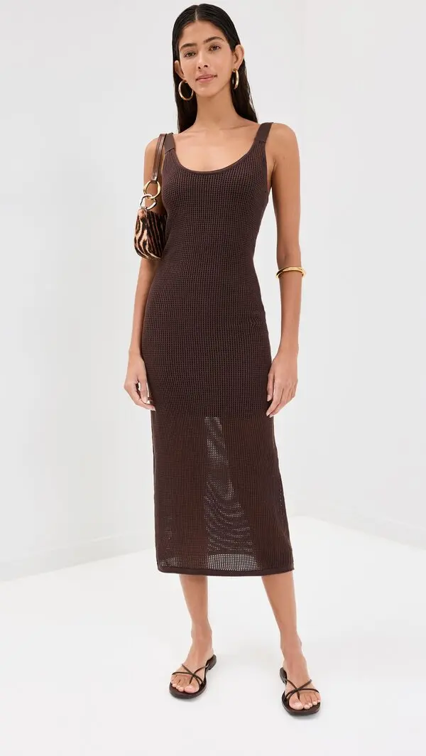 Staud Jessica Dress - Dark Chocolate