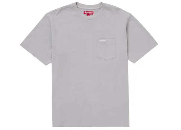 Supreme Short Sleeve Pocket Tee Shirt - Grey