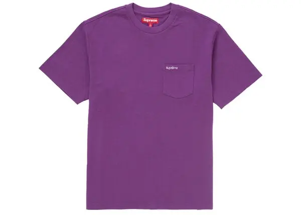 Supreme Short Sleeve Pocket Tee Shirt - Purple