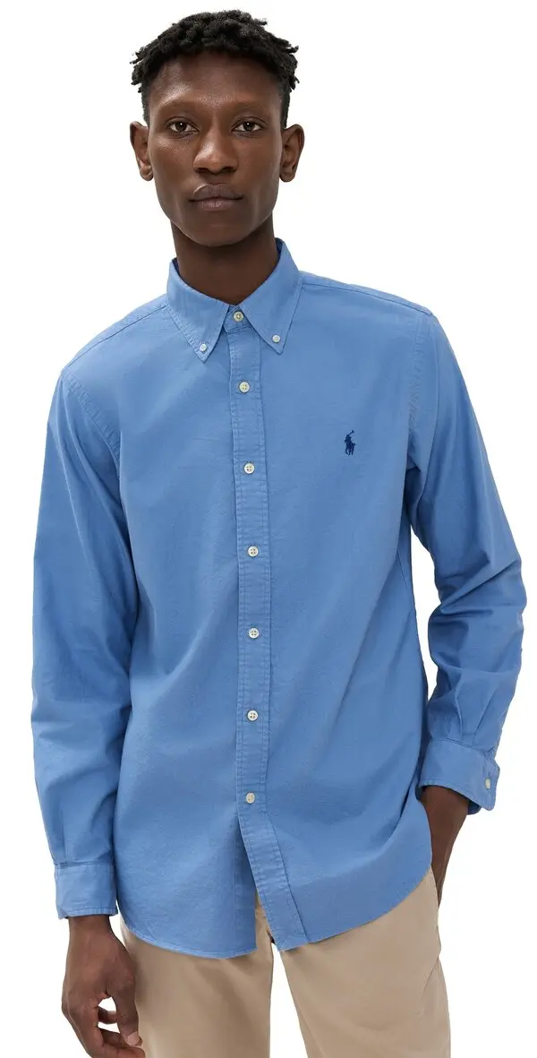 Ralph Lauren Classic Fit Garment Dyed Oxford Shirt - Bastille Blue