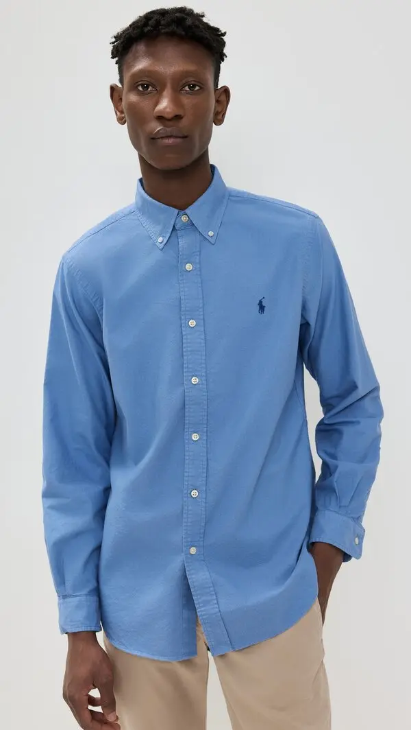 Polo Ralph Lauren Classic Fit Garment Dyed Oxford Shirt - Bastille Blue