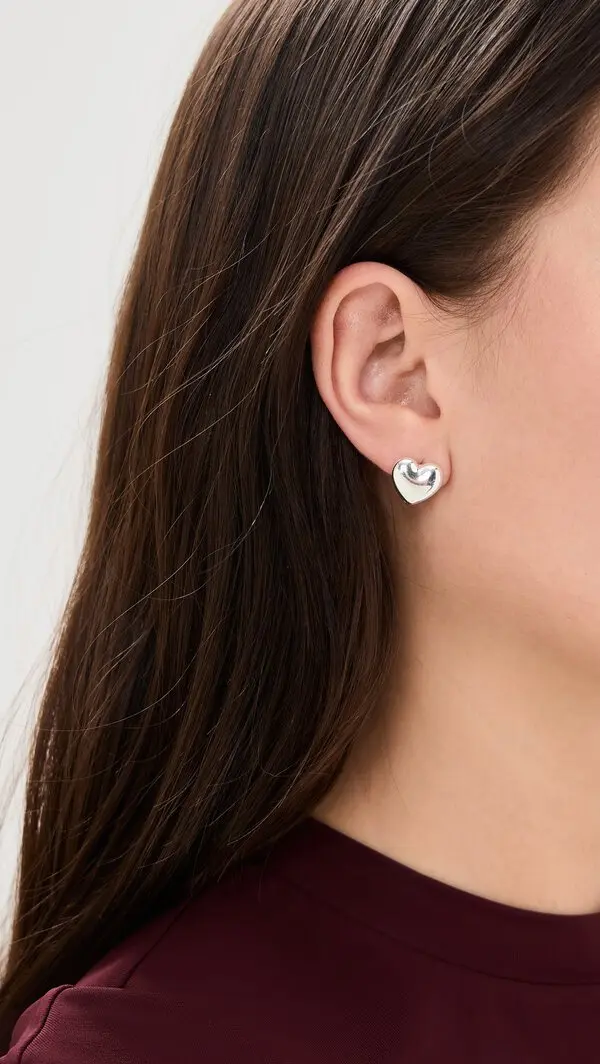 Rachel Comey Cora Heart Stud Earrings - Silver