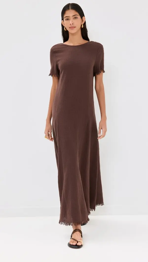 Staud Le Havre Dress - Dark Chocolate