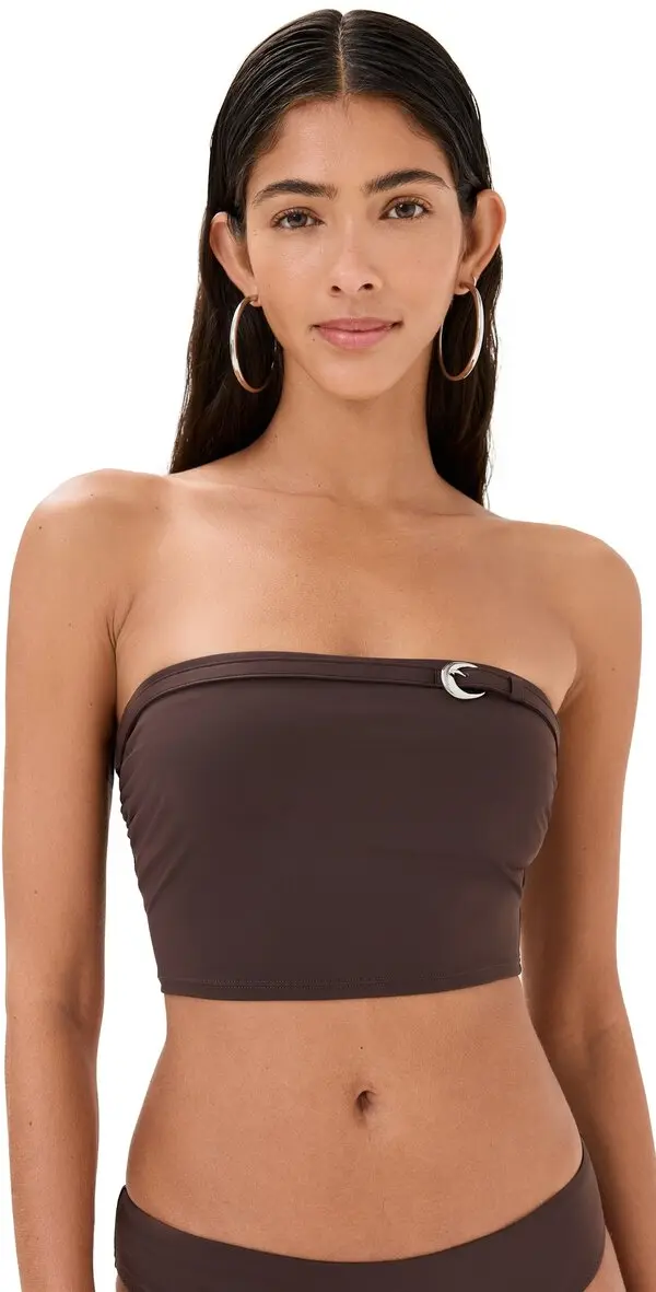 Staud Juno Bikini Top - Dark Chocolate