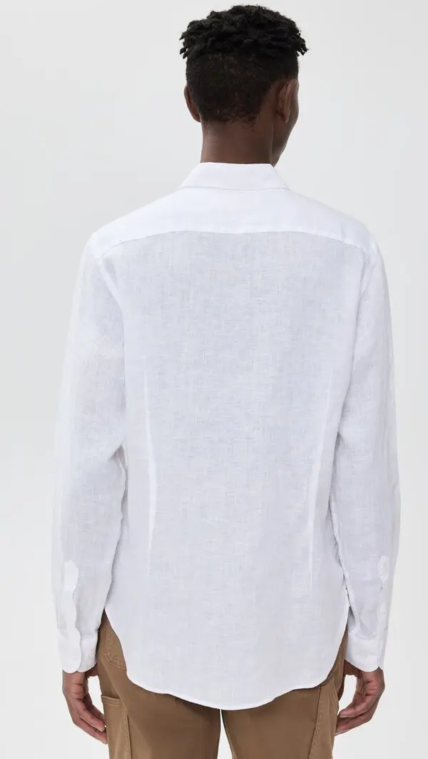 Orlebar Brown Giles Linen Button Down Shirt - White
