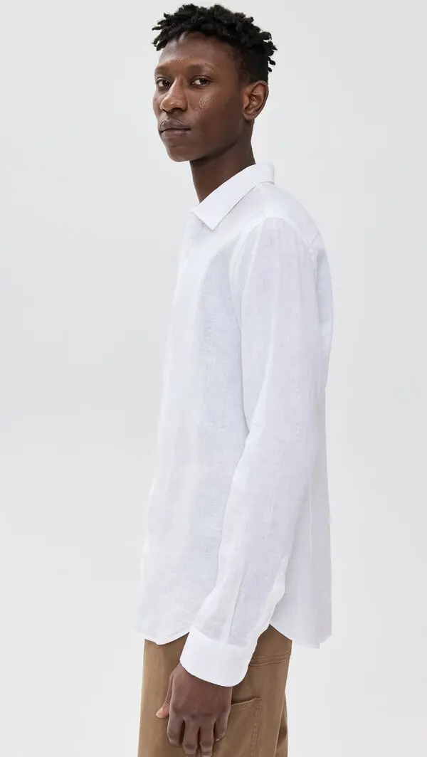 Orlebar Brown Giles Linen Button Down Shirt - White