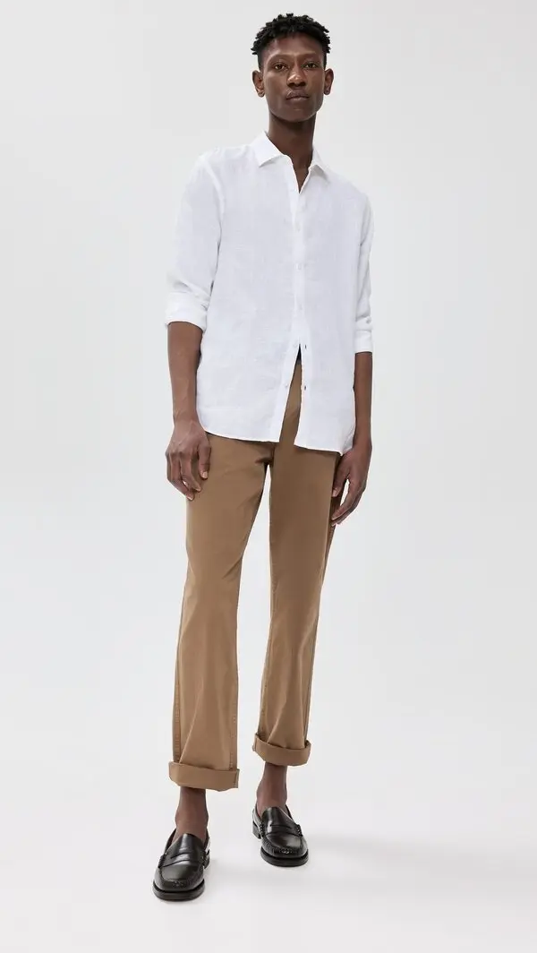 Orlebar Brown Giles Linen Button Down Shirt - White