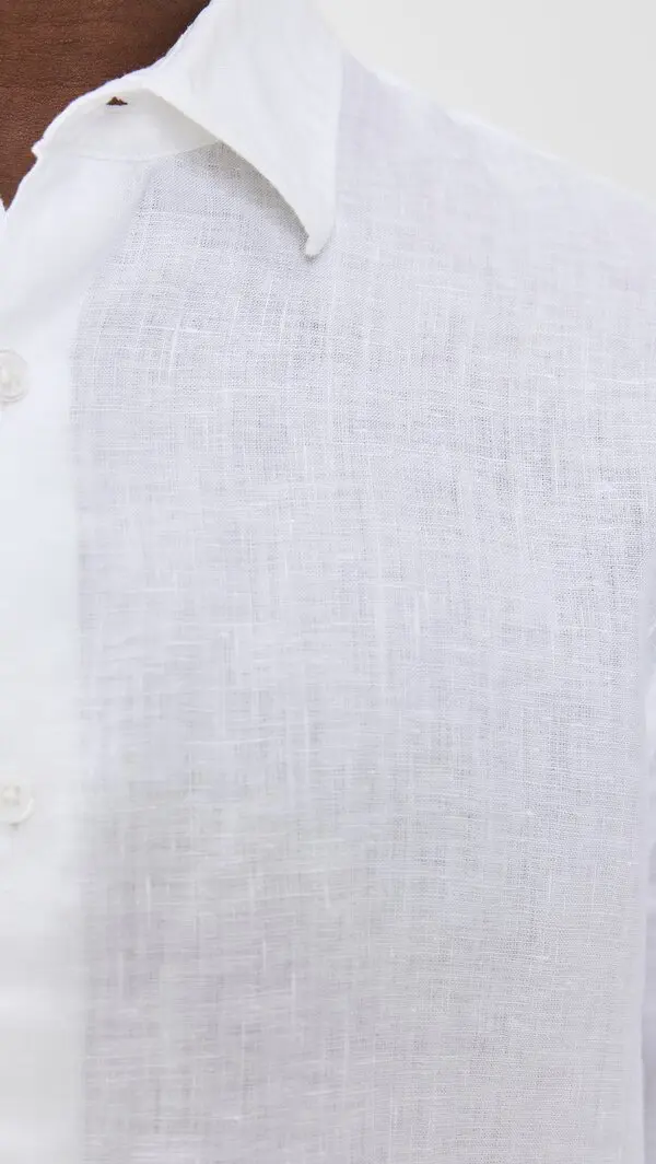 Orlebar Brown Giles Linen Button Down Shirt - White