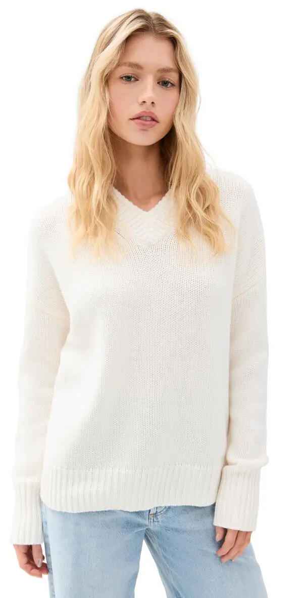 LA LIGNE Solid V Neck Sweater