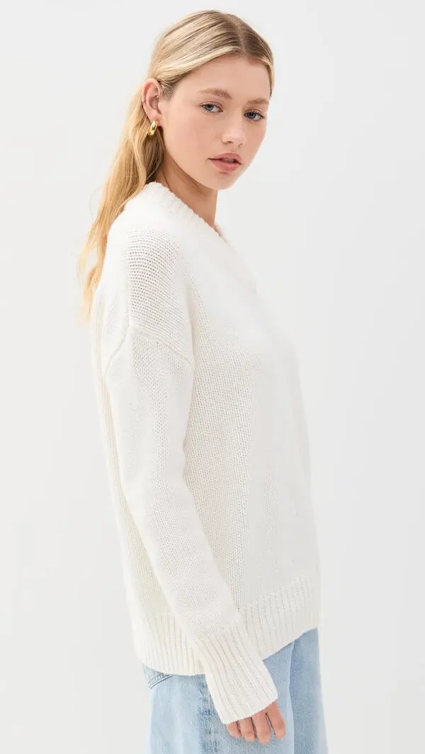 LA LIGNE Solid V Neck Sweater