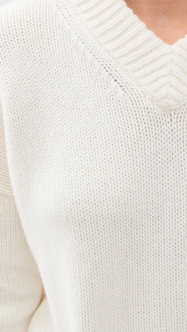 LA LIGNE Solid V Neck Sweater