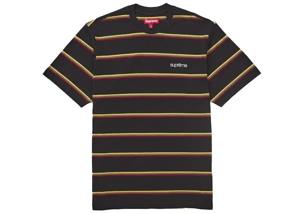 Supreme Stripe Short Sleeve Top - Black