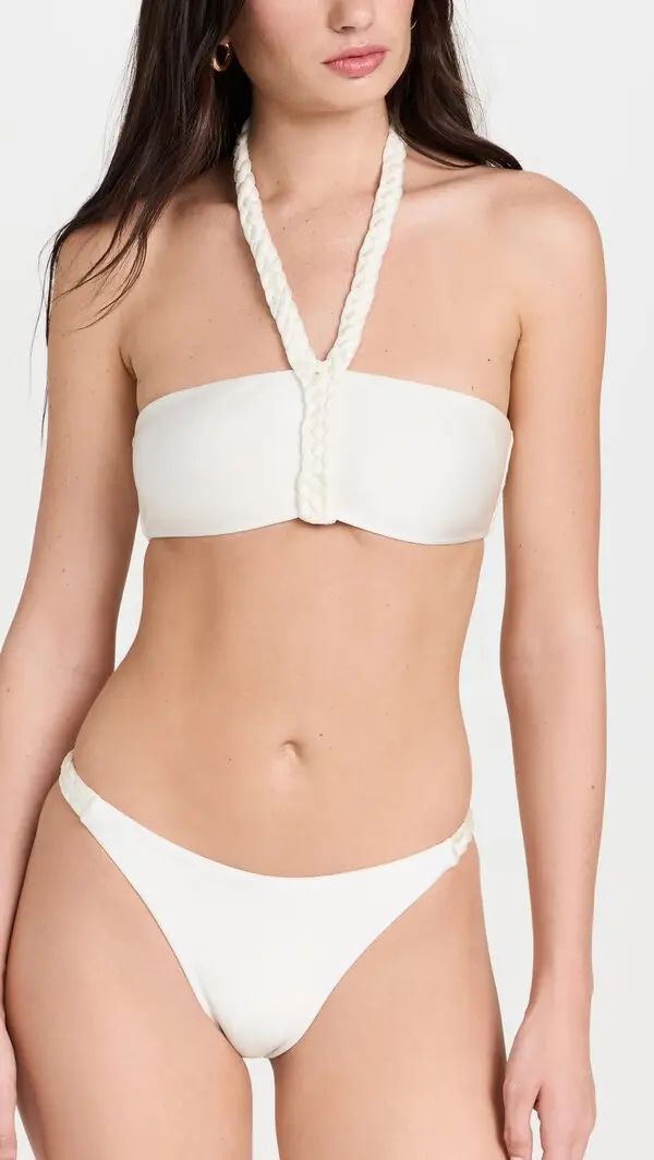 PatBO Jersey Sands Braided String Bikini Bottom
