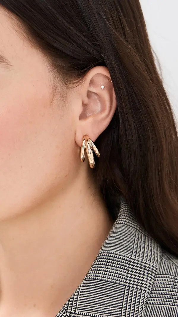 JENNIFER FISHER Triple Lilly Huggie Earrings