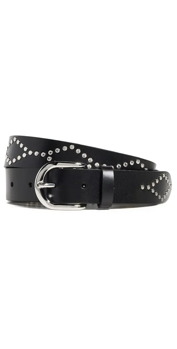 Isabel Marant Liliana Studded Belt - Black/silver