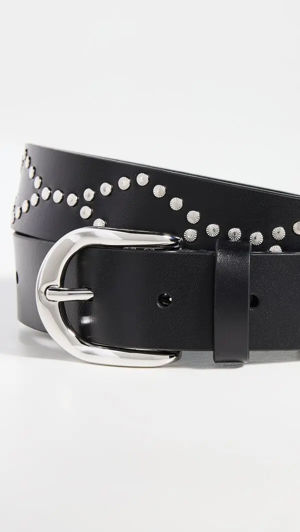 Isabel Marant Liliana Studded Belt - Black/Silver | Editorialist display picture 2