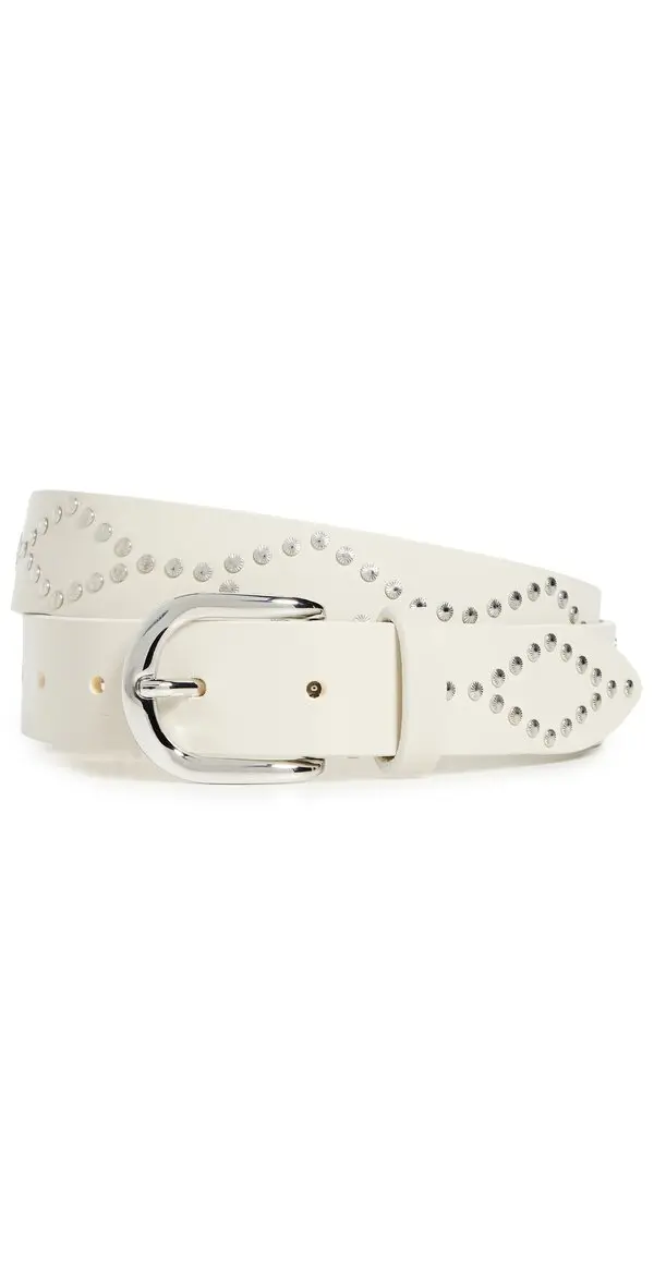 Isabel Marant Liliana Studded Belt - Chalk/silver