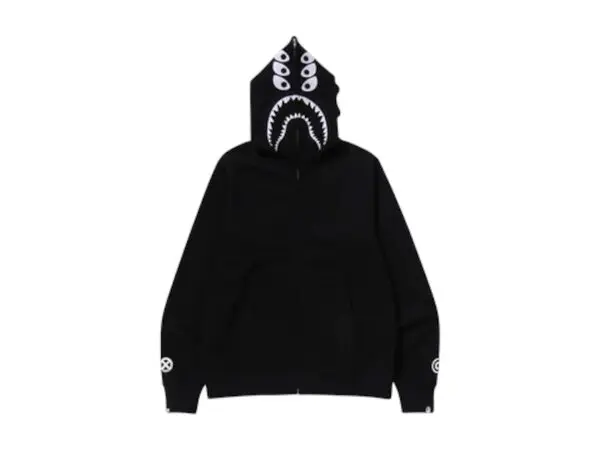 A BATHING APE X Bounty Hunter Mad Shark Full Zip Hoodie - Black