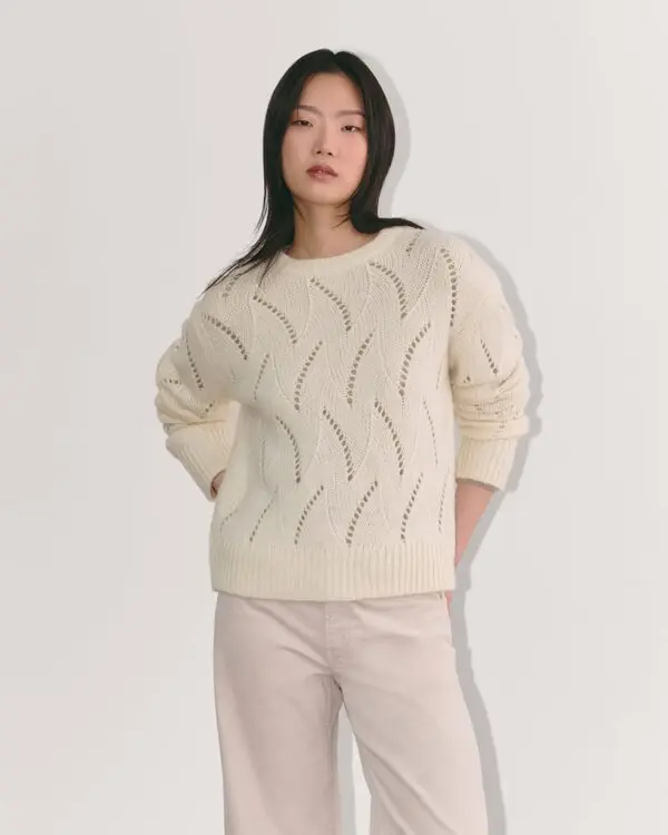 Everlane Pointelle Sweater - Bone
