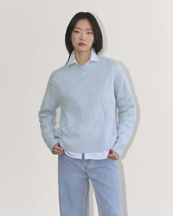 Everlane Pointelle Lace Knit Sweater