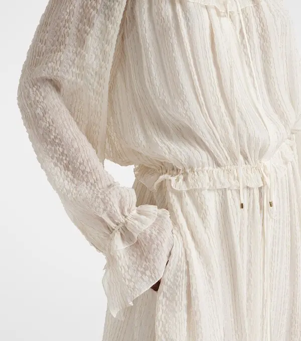 Chloé Ruffled Silk-blend Crêpe Maxi Dress