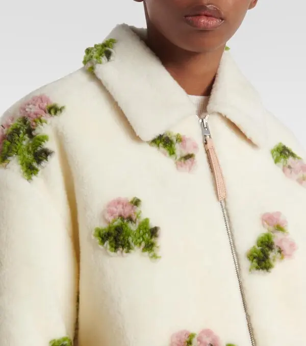 Loewe Floral Fleece Jacket In White - 40% Off | Editorialist