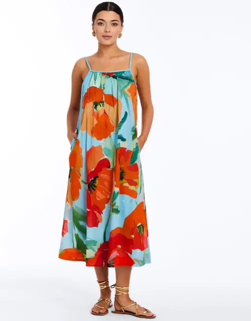 Mestiza New York Solenn Strappy Midi Dress - Orange