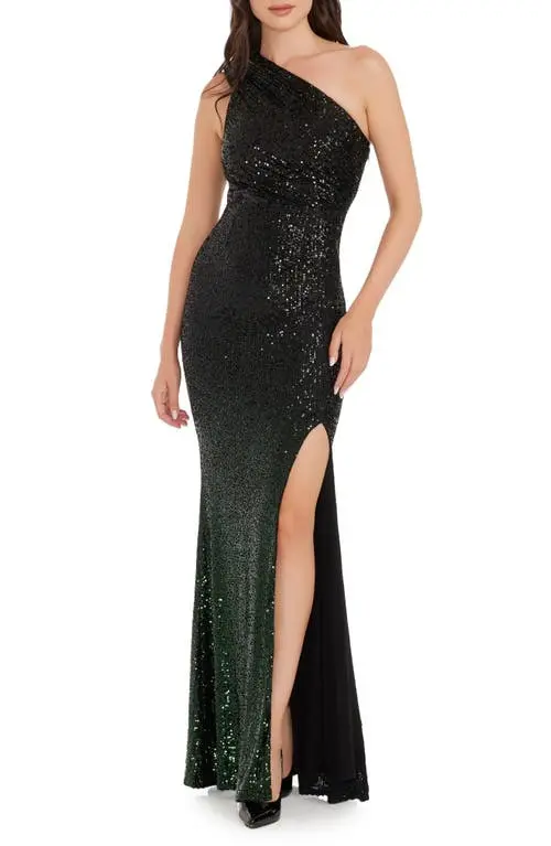 Dress The Population Sariah Sequin One-shoulder Gown