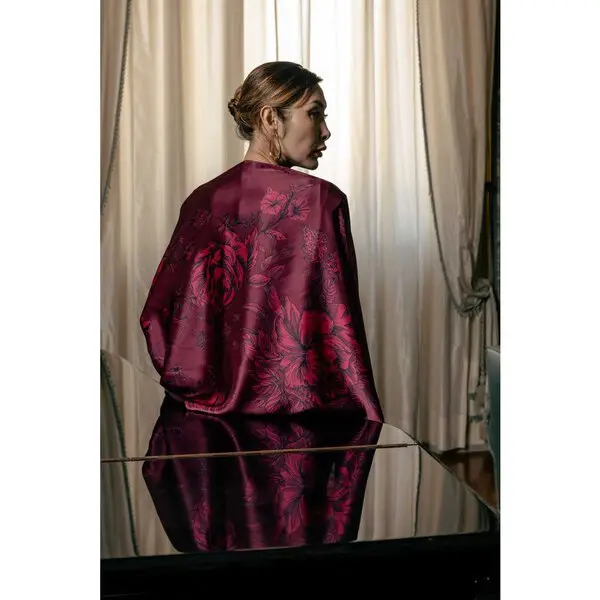 ELIZABETTA Isabellasilk Scarf/shawl For - Garnet