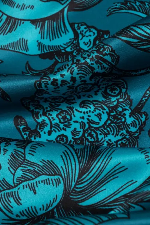 ELIZABETTA Isabellasilk Scarf/shawl For - Peacock Blue