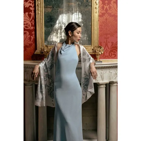 ELIZABETTA Isabellasilk Scarf/shawl For - Pearl Grey