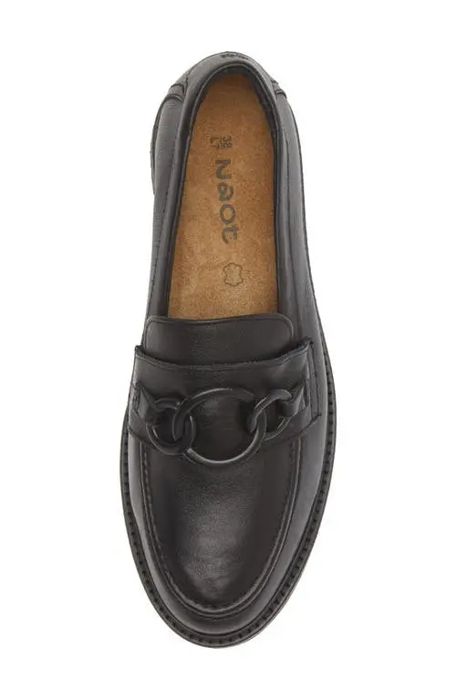 Naot Fremont Platform Loafer - Black Leather
