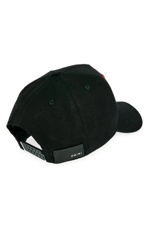 Amiri Staggered Logo Cotton Canvas Baseball Cap - Black Red