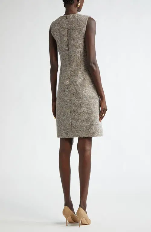 St. John Metallic Eyelash Tweed Sheath Dress