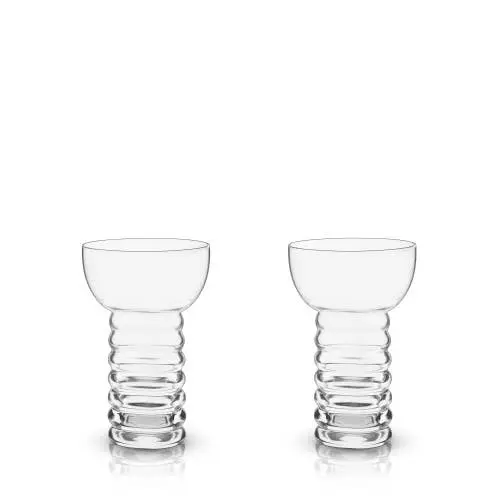 VISKI Pacific Crystal Pearl Diver Glasses Set Of 2 - Clear