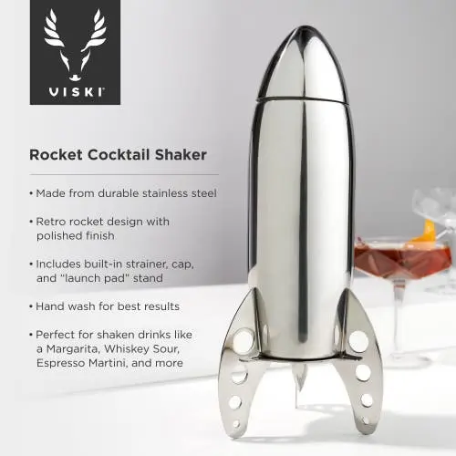 VISKI Irving Rocket Cocktail Shaker In Stainless Steel