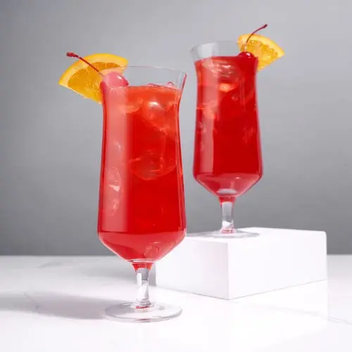 VISKI Raye Crystal Angled Hurricane Glasses Set Of 2